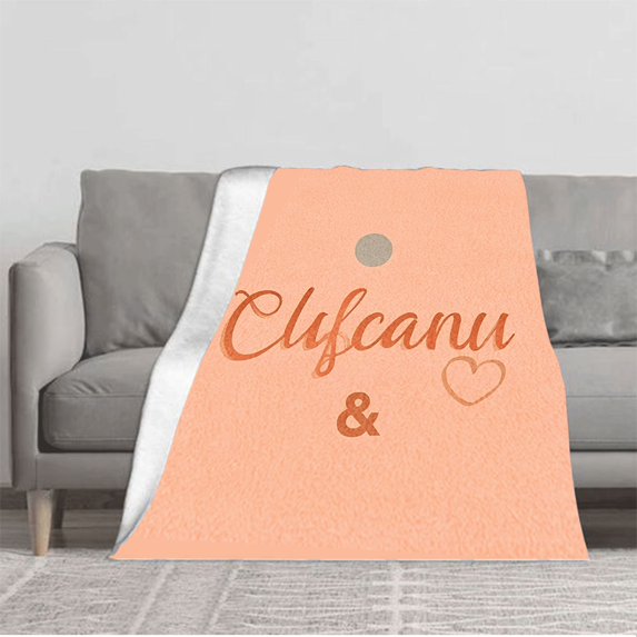 Cozy Peach Textured Flannel Blanket - Soft & Warm for Sofa Travel Bed ...
