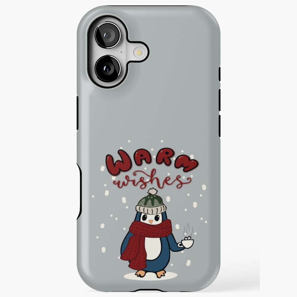 Cozy Penguin Warm Wishes Celebration Art with iPhone 17 through 11 Pro ...
