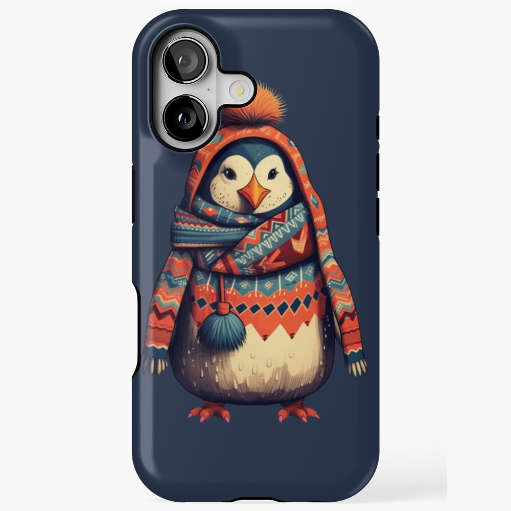 Cozy Penguin in Aztec Sweater Arctic Phone Case 17 16 15 14 13 12 11 ...