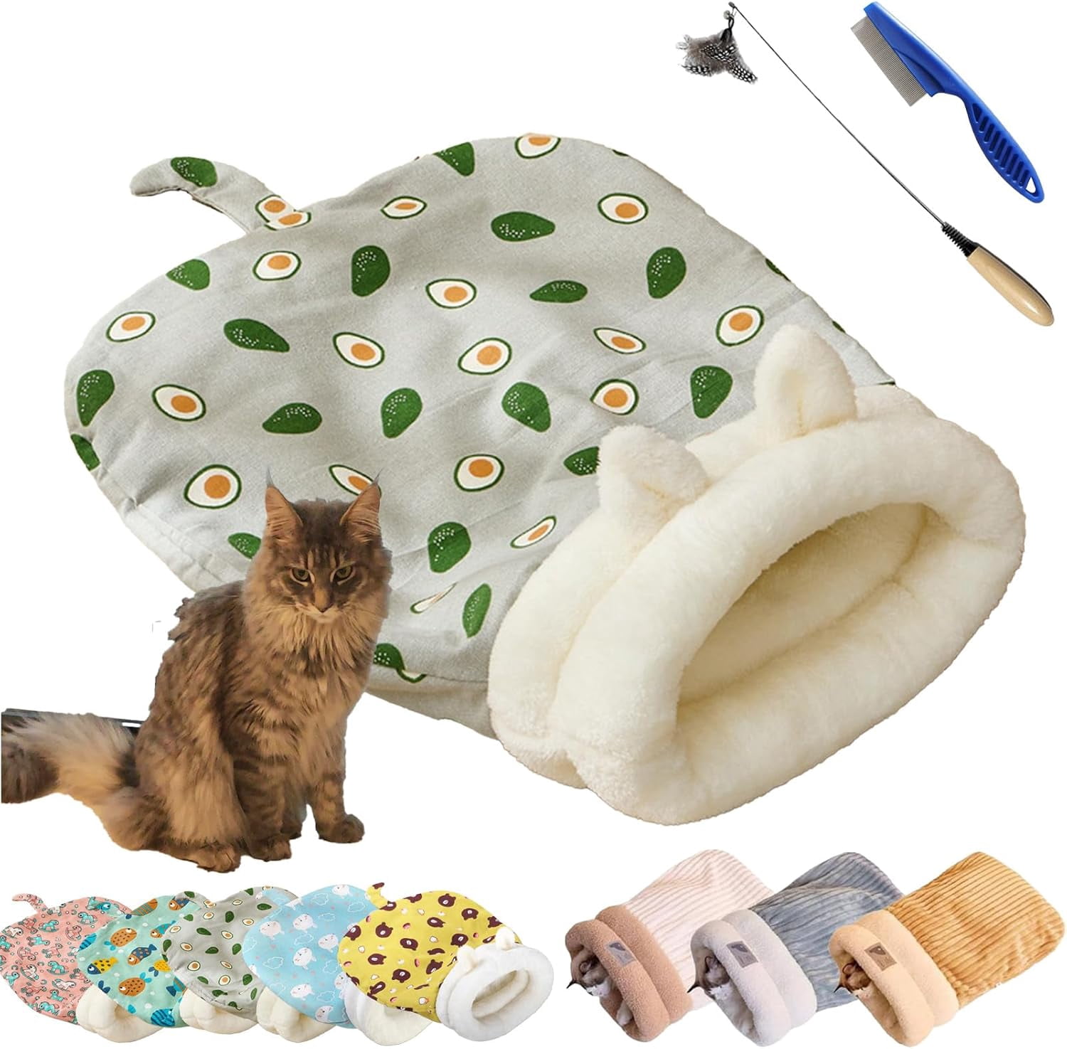 Cozy Pet Nest for Cats and Dogs, House Warm Cave Sleeping Nest Bed for ...