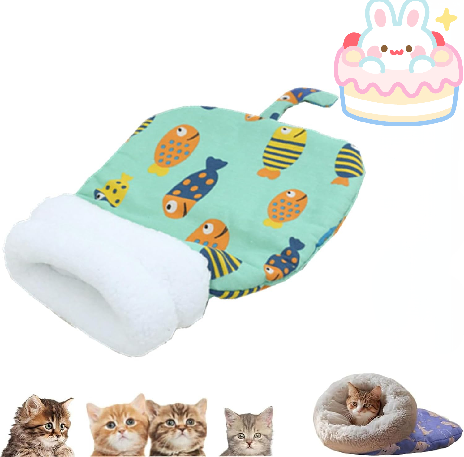 Cozy Pet Nest for Cats and Dogs, Soft Cat Dog Sleeping Bag, Self ...