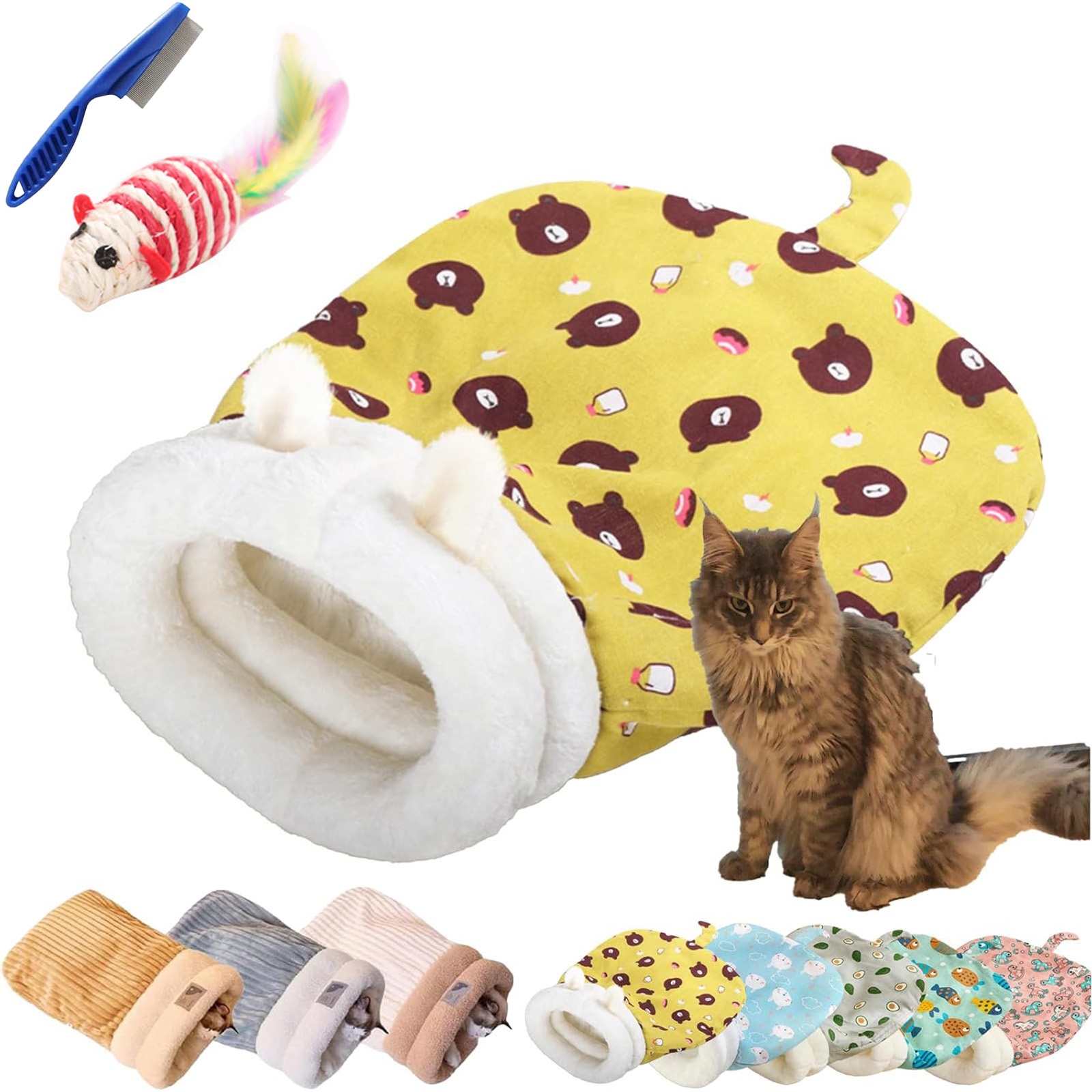 Cozy Pet Nest for Cats, House Warm Cave Sleeping Nest Bed for Small ...