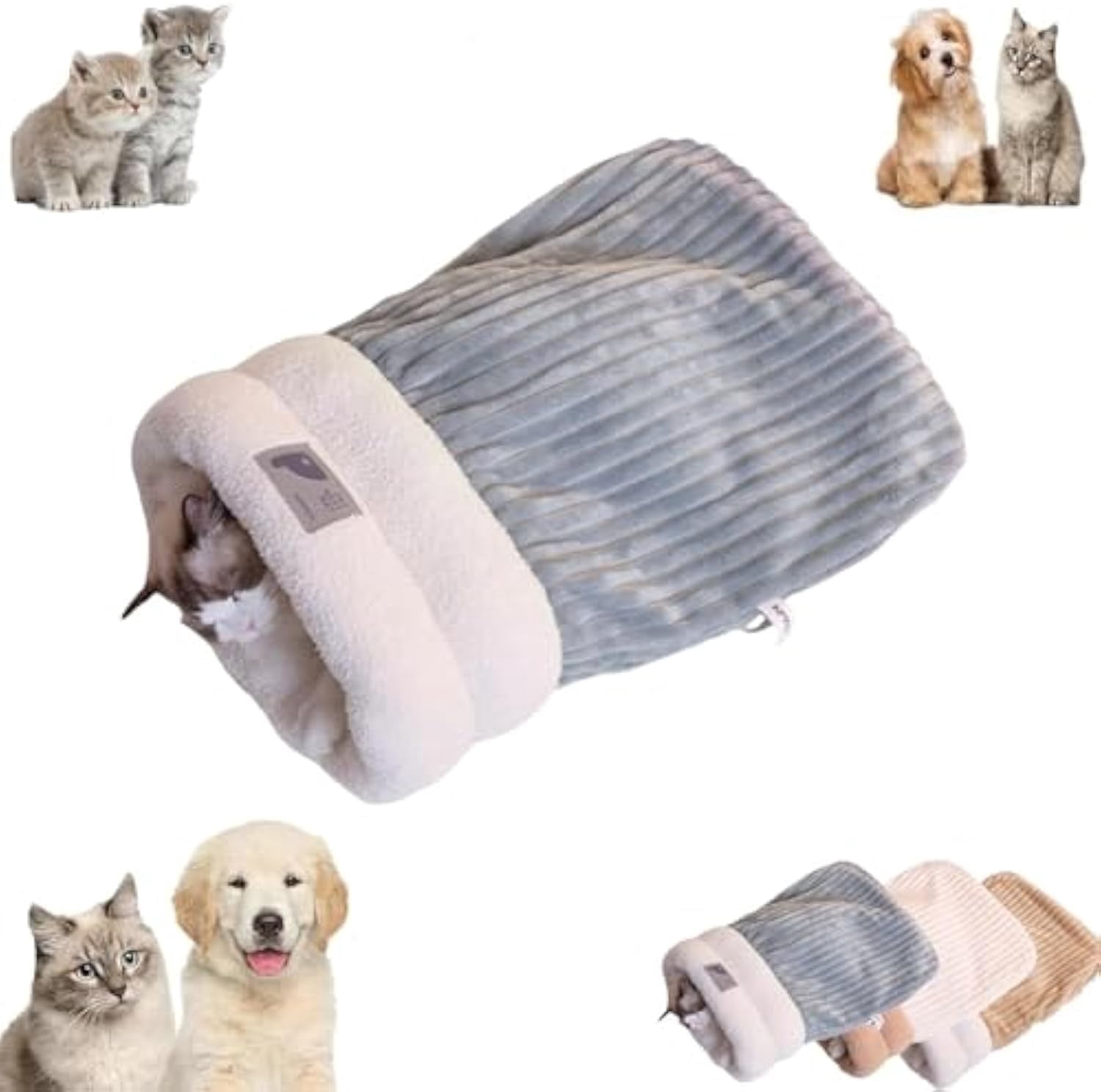Cozy Pet Nest for Cats,Cozy Plush Cat Bed with Pillow,Ultra-Soft Semi ...