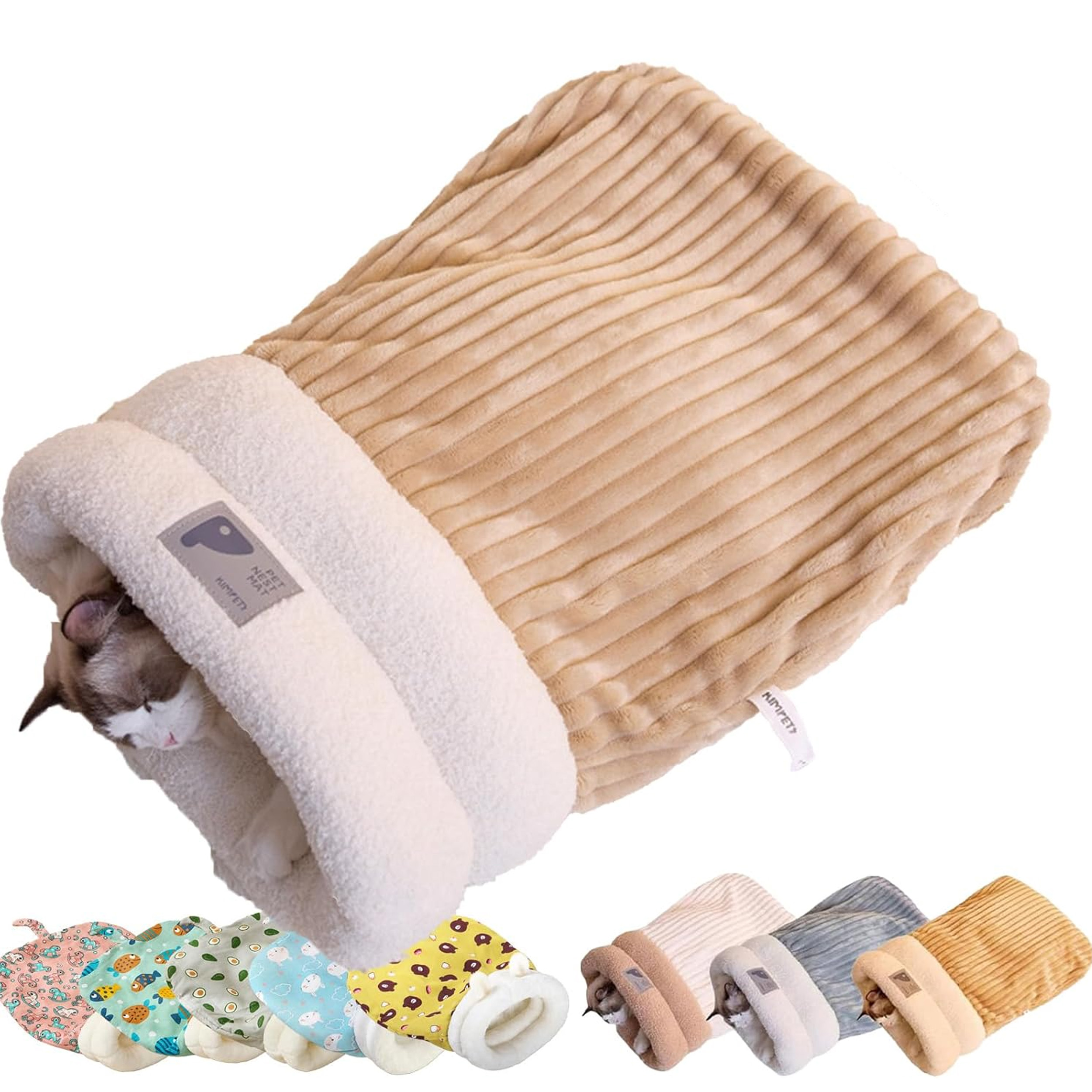 Cozy Pet Nest for Cats and Dogs, House Warm Cave Sleeping Nest Bed for ...
