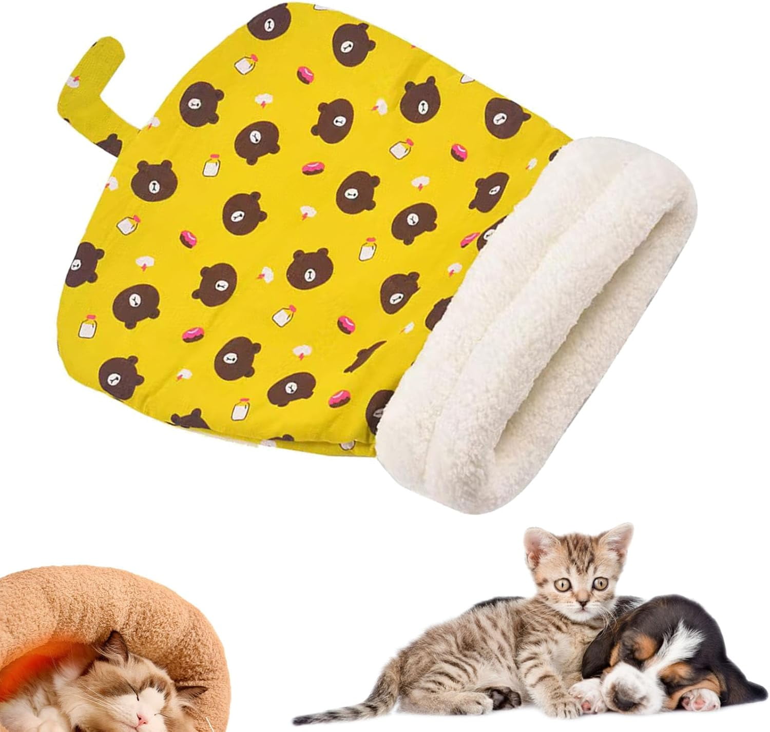 Cozy Pet Nest for Cats and Dogs - Self-Warming Plush Bed (Portable ...