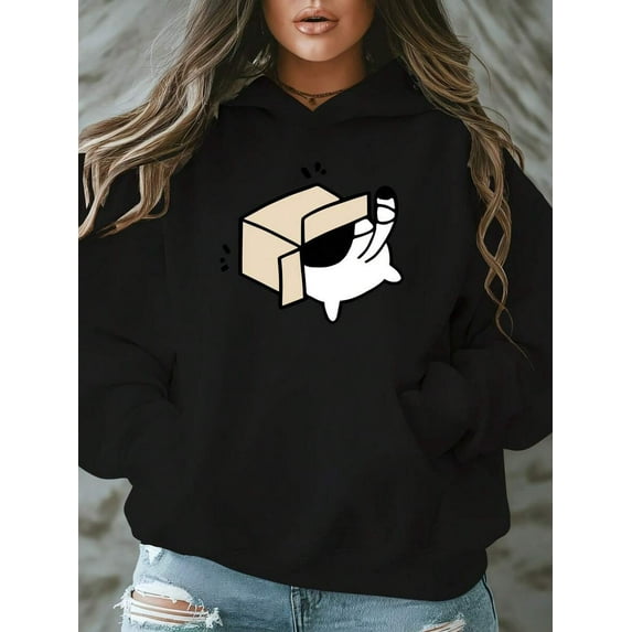 Cozy Plus Size Hoodie For Women - Casual Long Sleeve Pullover With ...