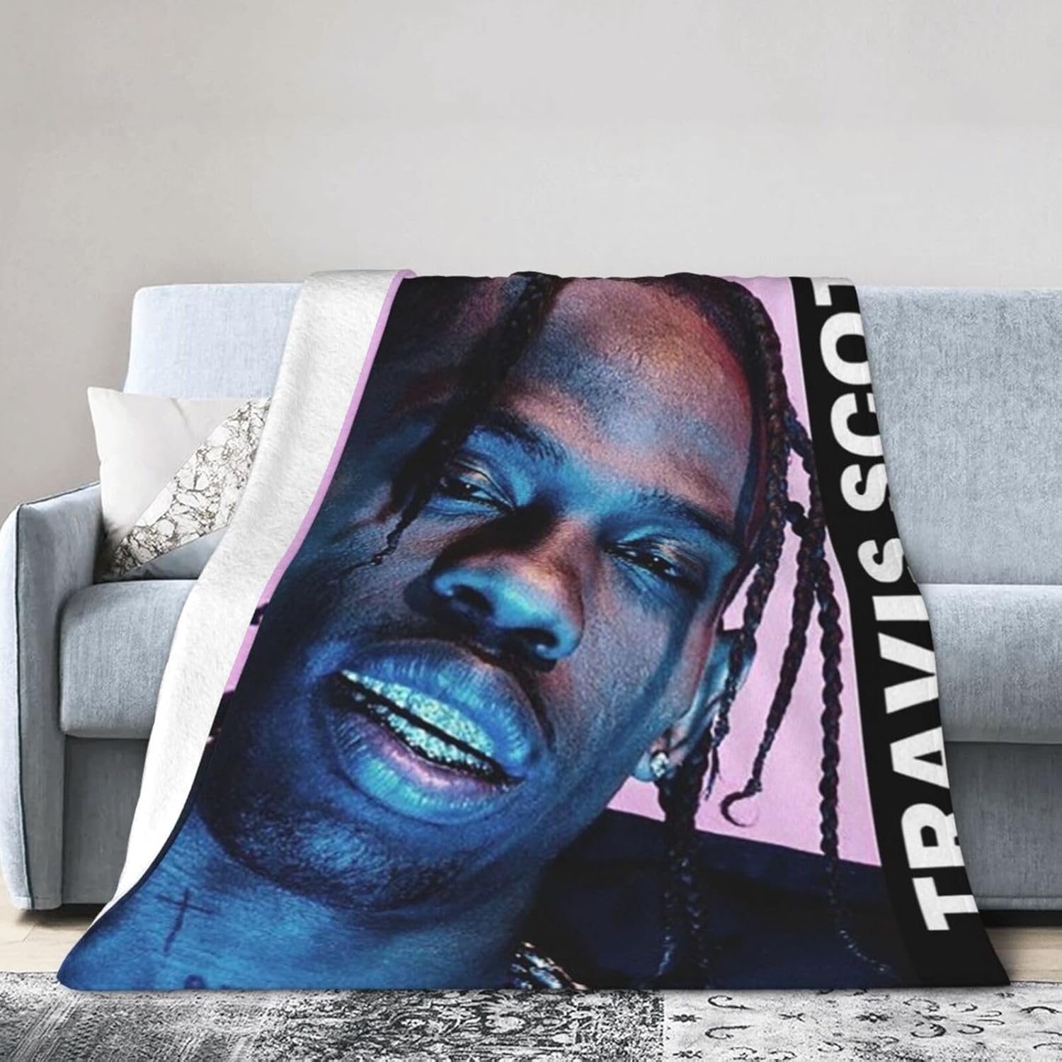 Cozy Plush Blanket for Couch, Warm Throw Travis Music Scott Blanket ...