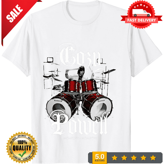 Cozy Powell T-shirt Cotton Tee For Men Women, ULTRA LIMITED-TH75525 ...