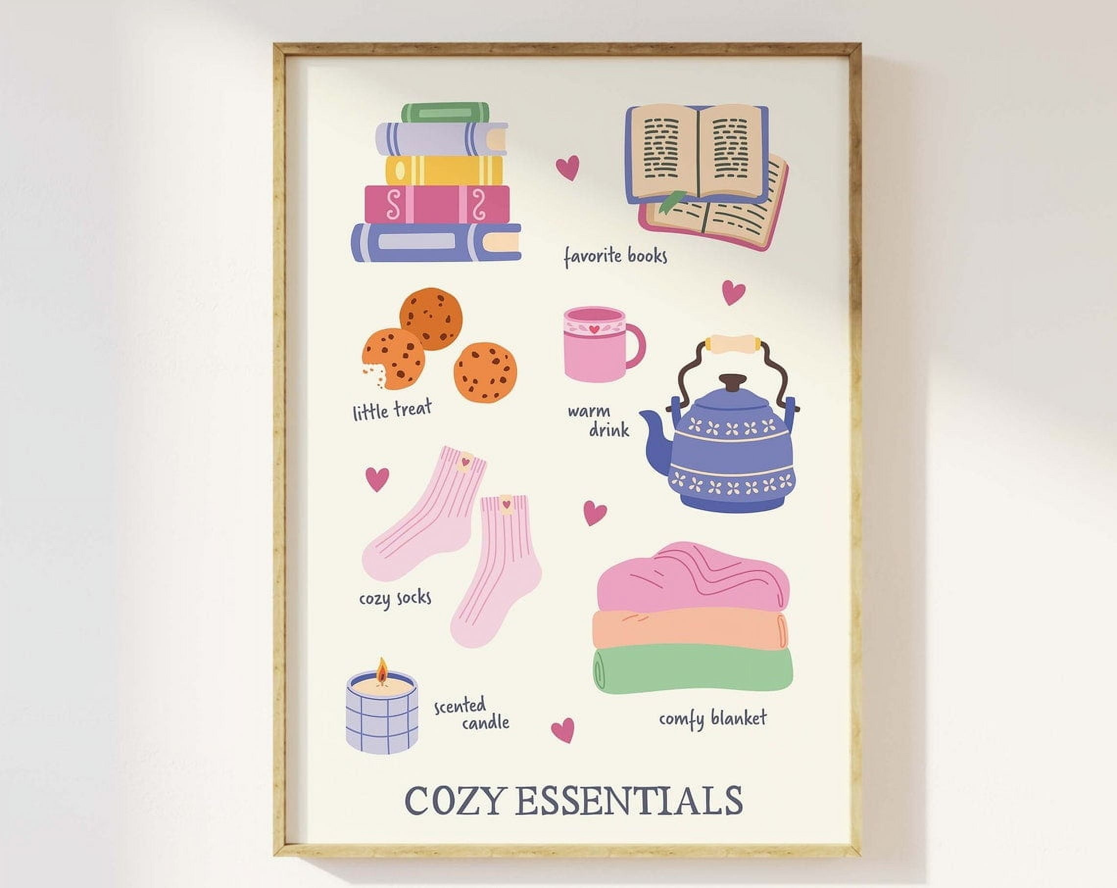Cozy Print Art Cute Hygge Wall Art Stay Home Art Poster Homebody Wall ...