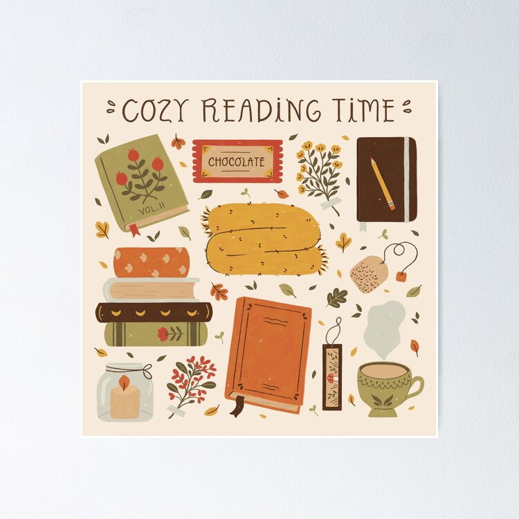 Cozy Reading Time Poster, UNFRAMED-12x18 - Walmart.com