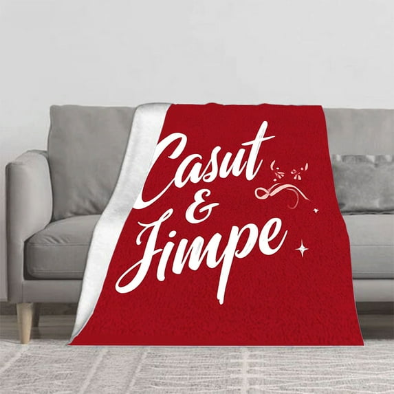 Cozy Red Flannel Blanket with Elegant White Cursive Design - Perfect ...