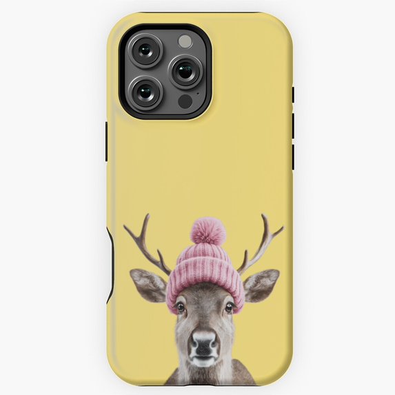 Cozy Reindeer Winter Hat Art Phone Case for iPhone 11 12 13 14 15 16 17 ...