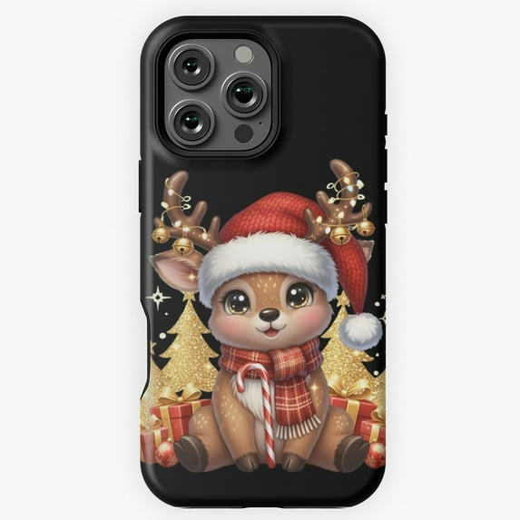 Cozy Reindeer Winter Scarf Phone Case for iPhone 11 12 13 14 15 16 17 ...