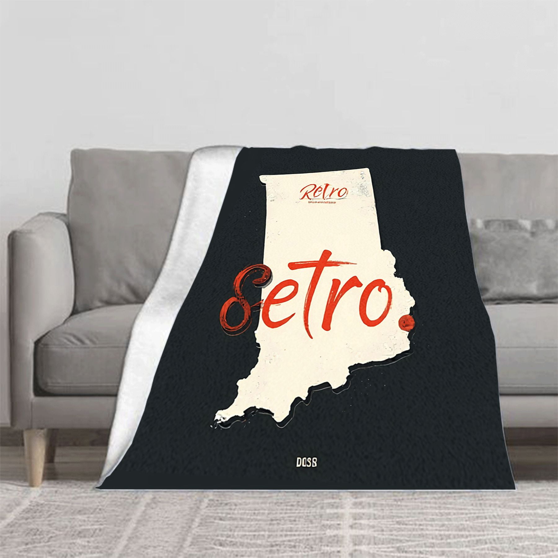 Cozy Retro Indiana Map Flannel Blanket - Soft Warm Durable Throw for ...