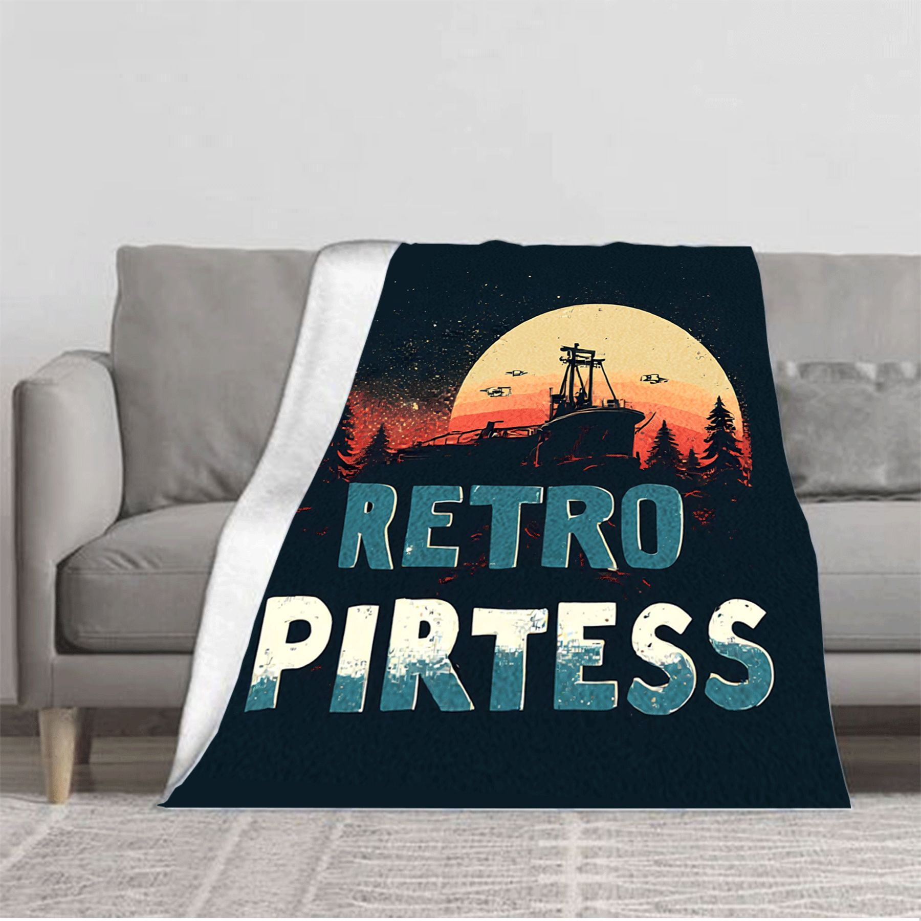 Cozy Retro-Inspired Flannel Blanket - Soft Warm and Durable for Sofa ...