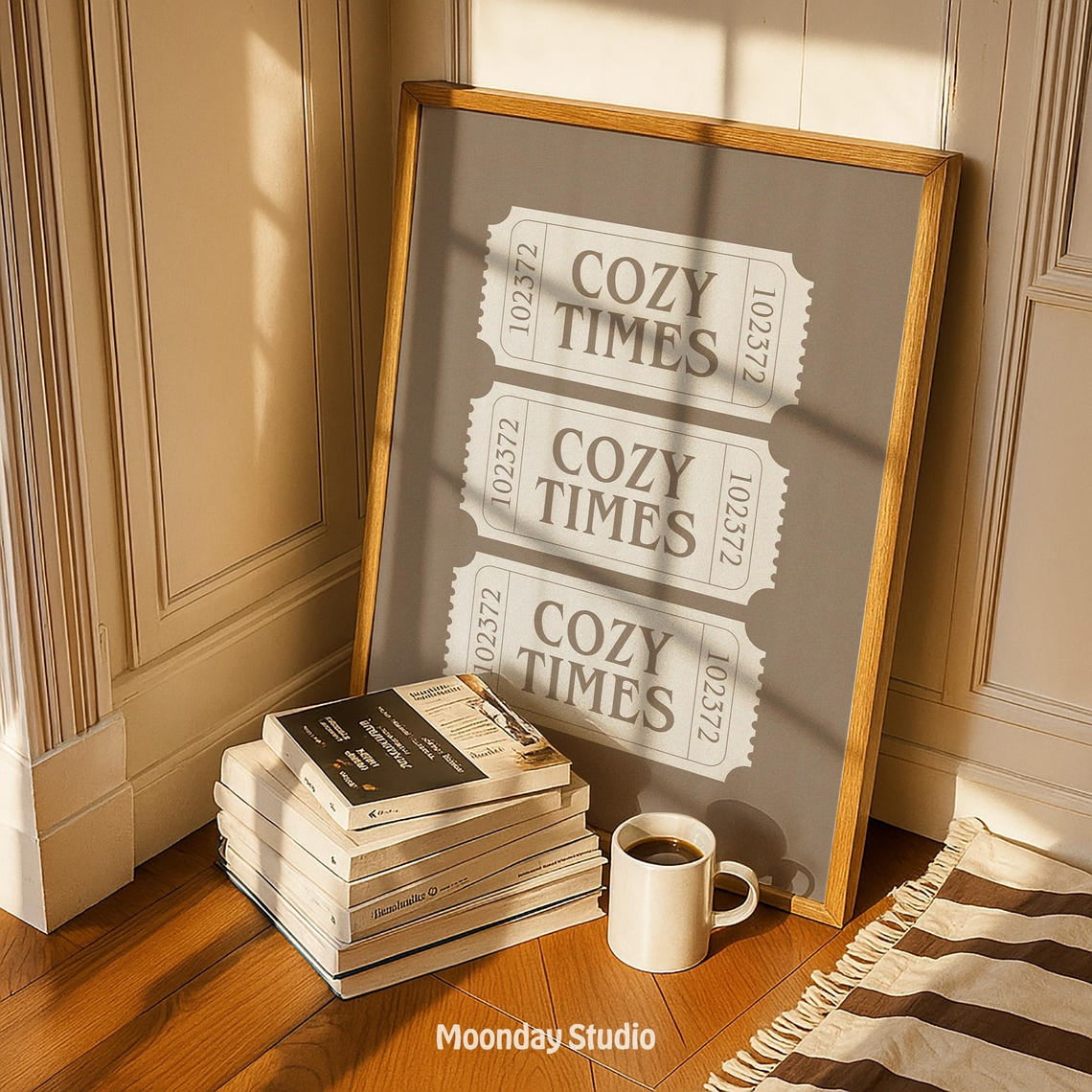 Cozy Retro Ticket Gallery Wall Art, Neutral Fall Hosting Decor ...