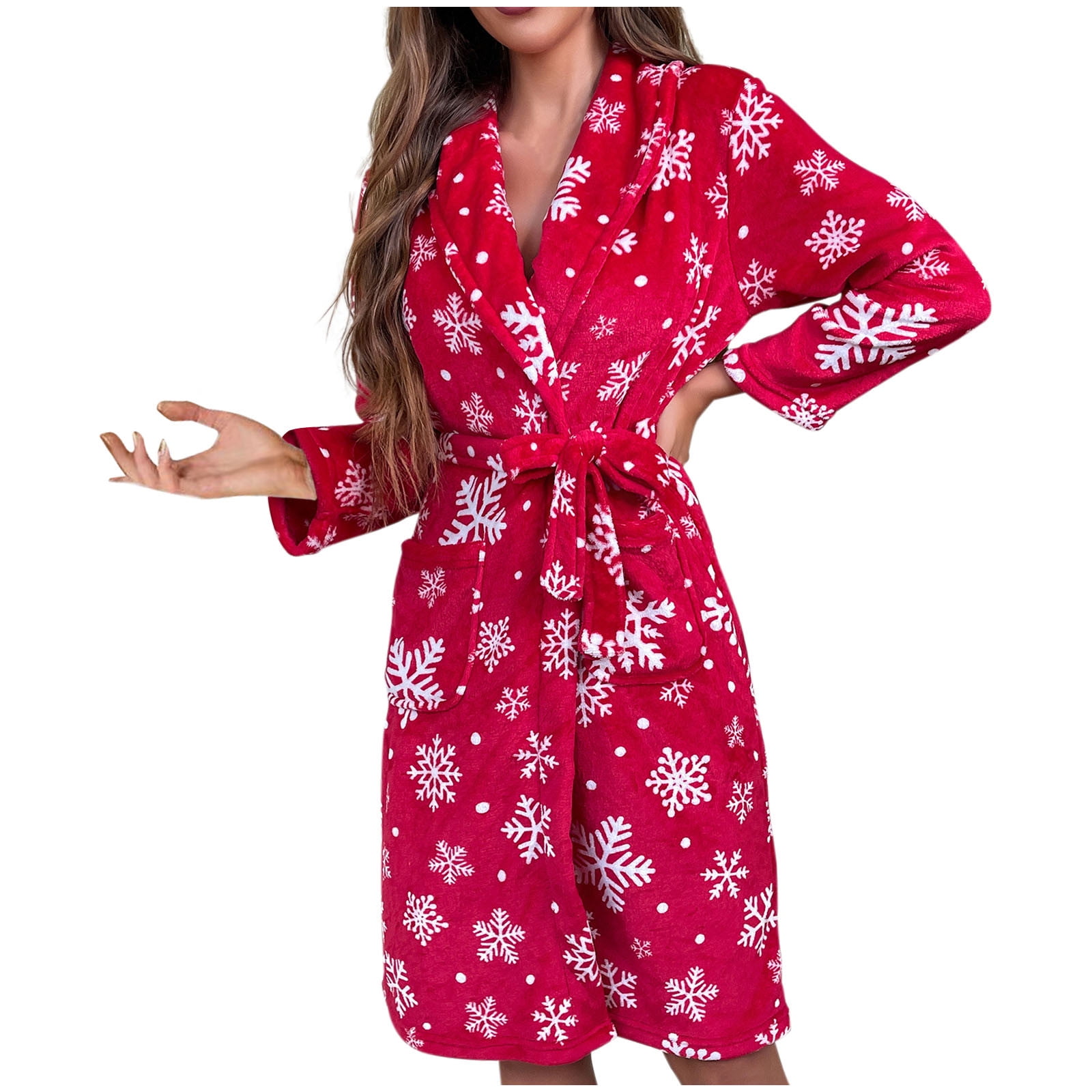 Cozy Robes for Women Plush Short Bathrobe Long Sleeve Collared Terry ...