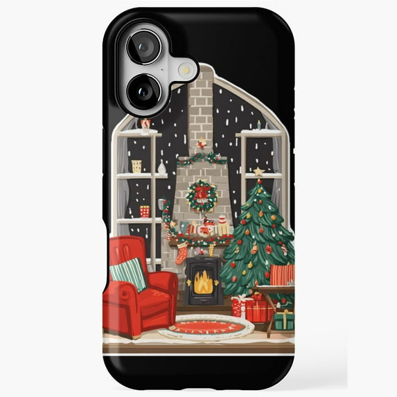 Cozy Room Warm Holiday Fireplace Interior iPhone Case for iPhone 17 ...