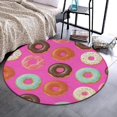 Cozy Round Flannel Mat with Non-Slip Bottom for Under Desk Chair, Sofa ...
