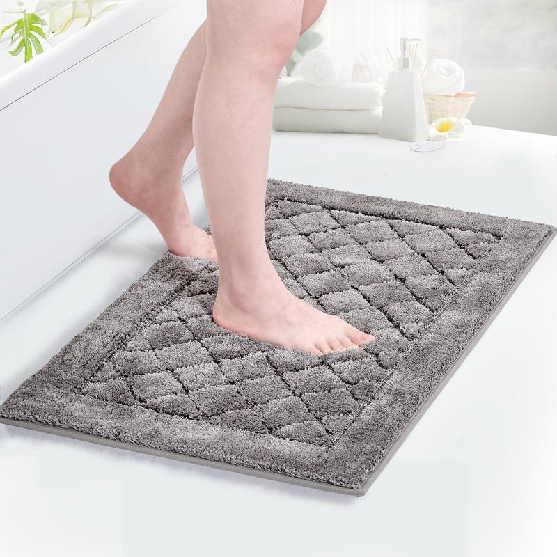 Cozy Rubber-Backed Bath Mat - Super Soft Shaggy Machine Washable, Non ...