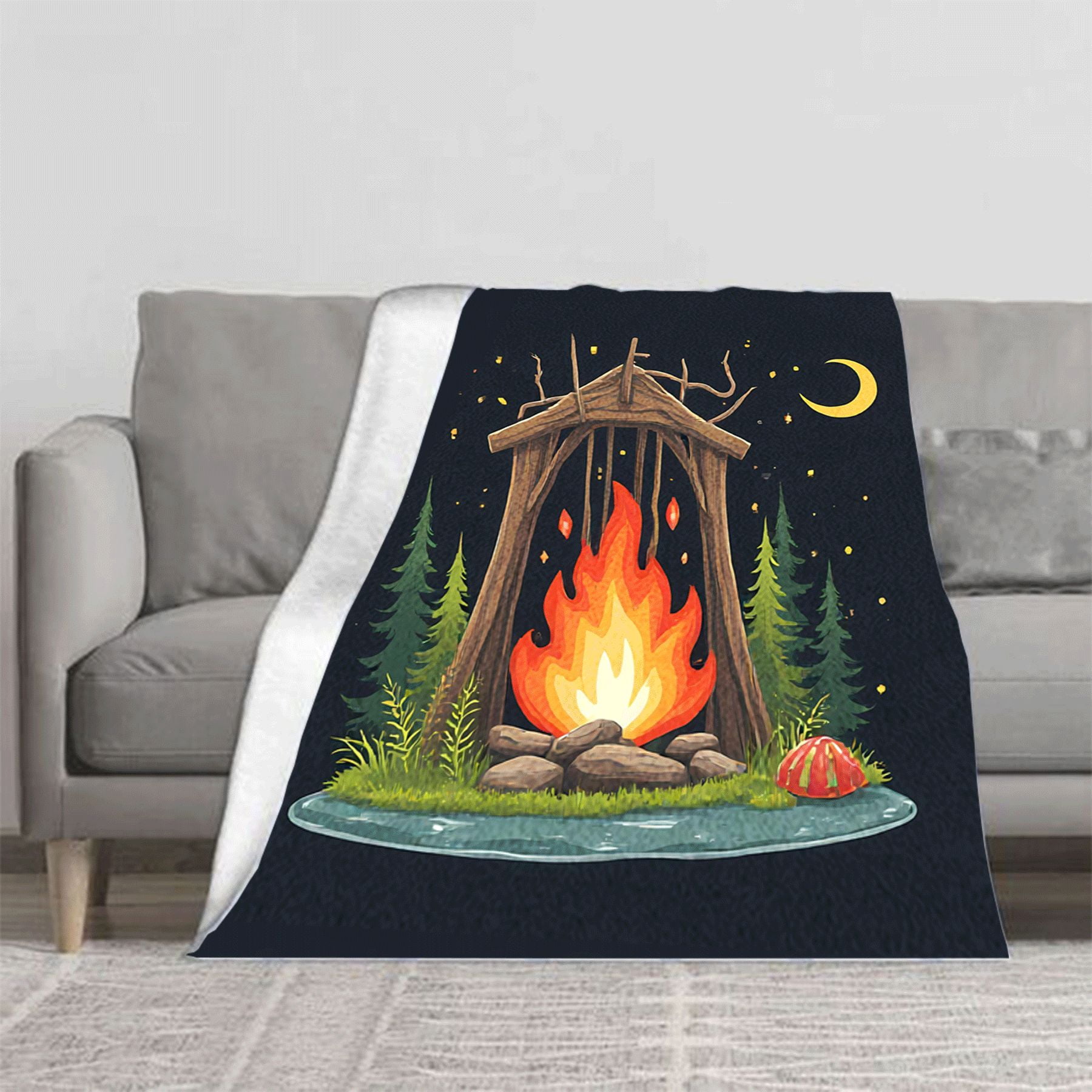 Cozy Rustic Flannel Blanket - Soft Warm Throw for Sofa Travel & Bed ...