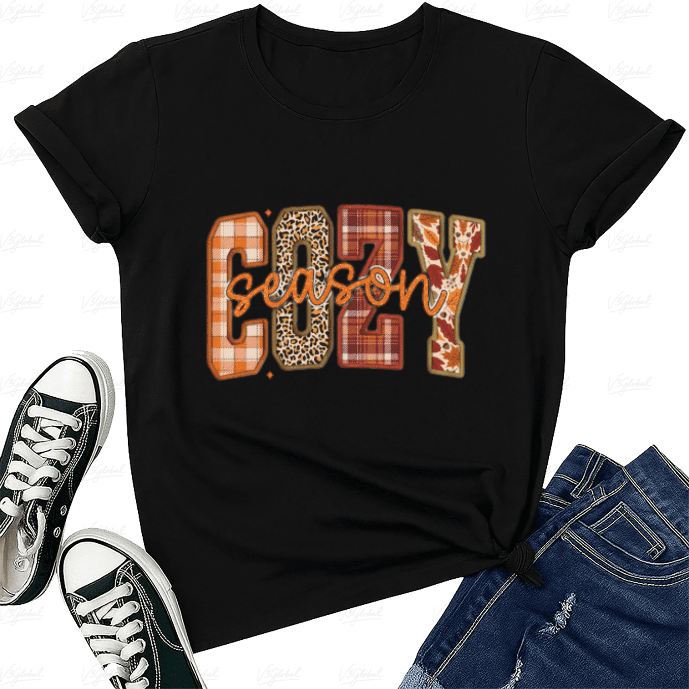 Cozy Season Autumn Fall Vibes Warm Holiday Comfort Art Unisex T-Shirt ...