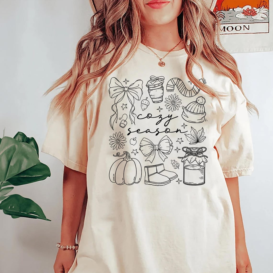 Cozy Season Autumn Graphic Shirt Fall Pumpkin Bow Mug Candle ...