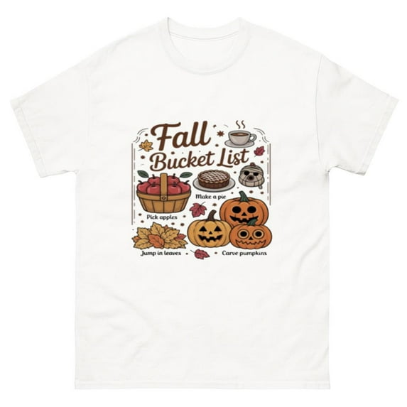 Cozy Season Fall Bucket List Thanksgiving Pumpkin Lover Fun Unisex T ...