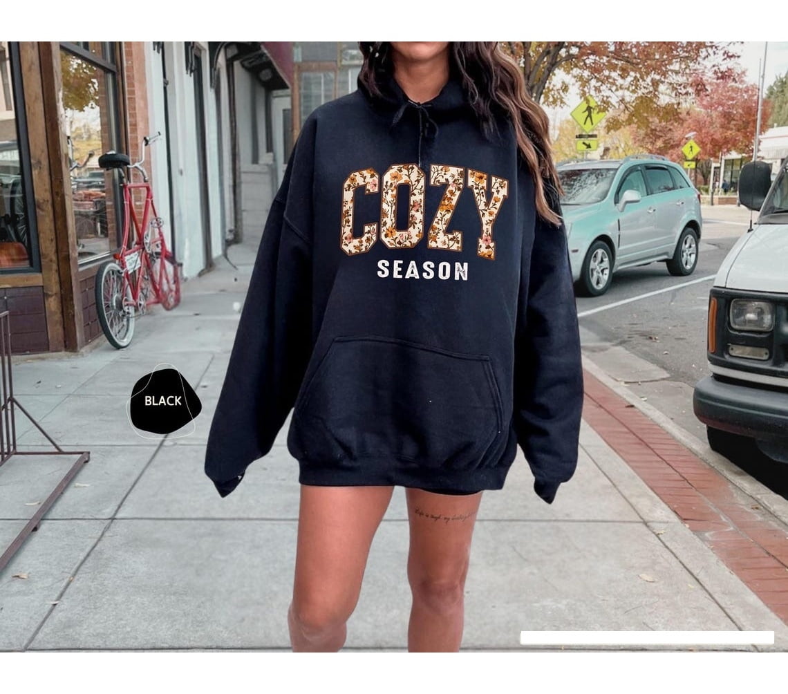 Cozy Season Hoodie, Floral Fall Hoodie, Autumn Weather Top, Get Cozy ...