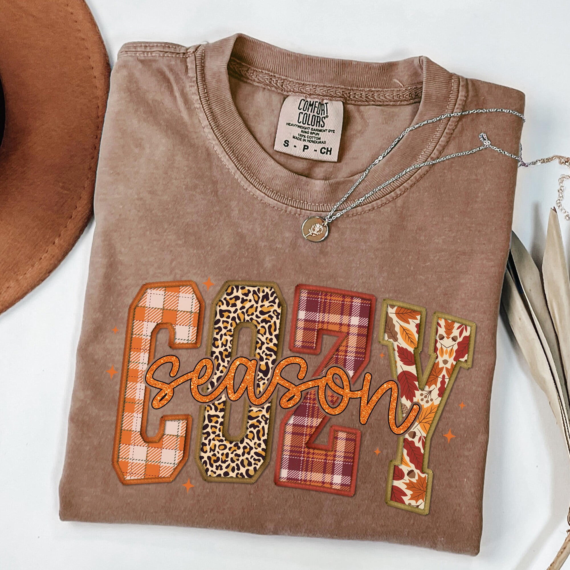 Cozy Season TShirt Retro Plaid Fall Tee - Walmart.com