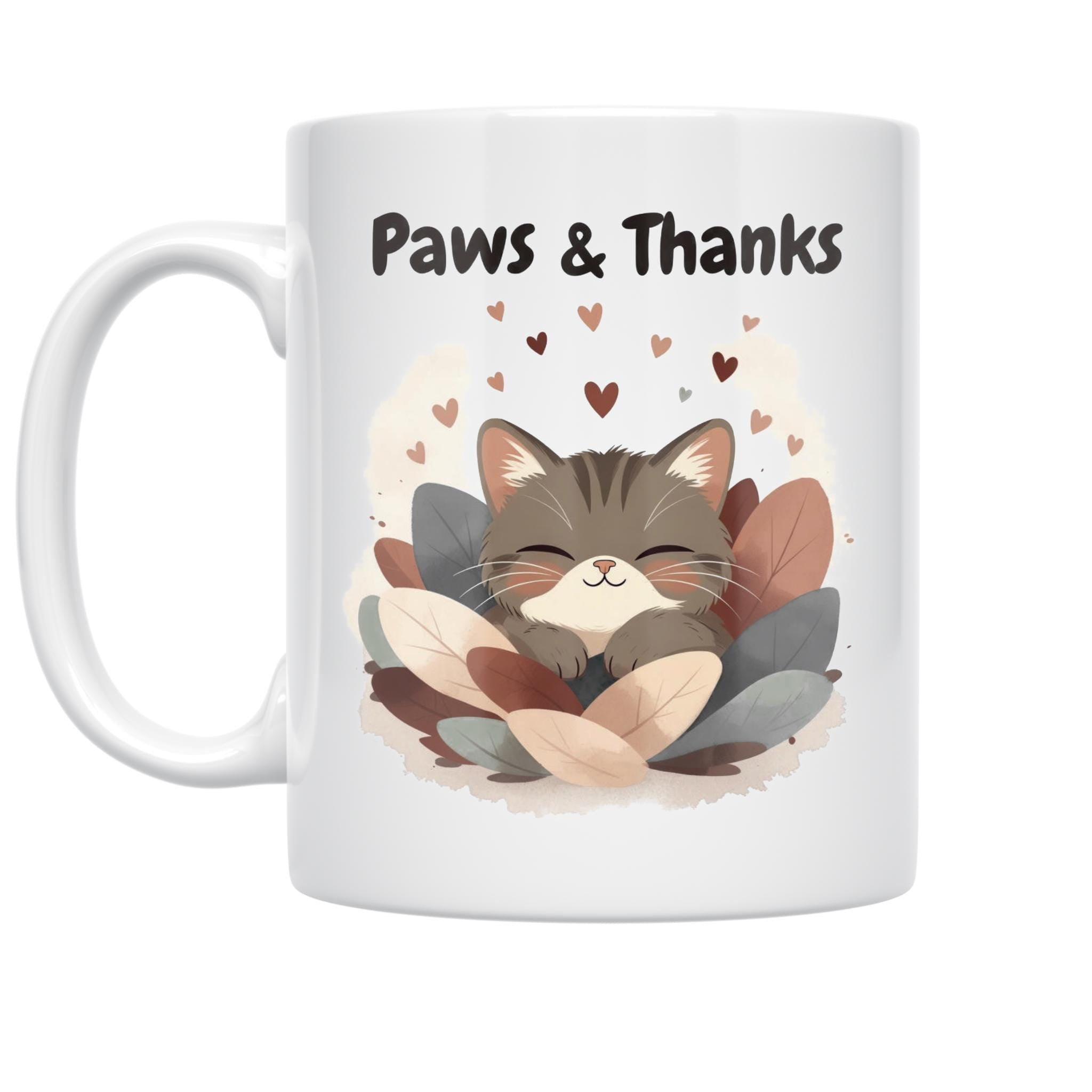 Cozy Sleeping Cat Watercolor Art - Cat Lover - 11 oz Ceramic Coffee Mug ...