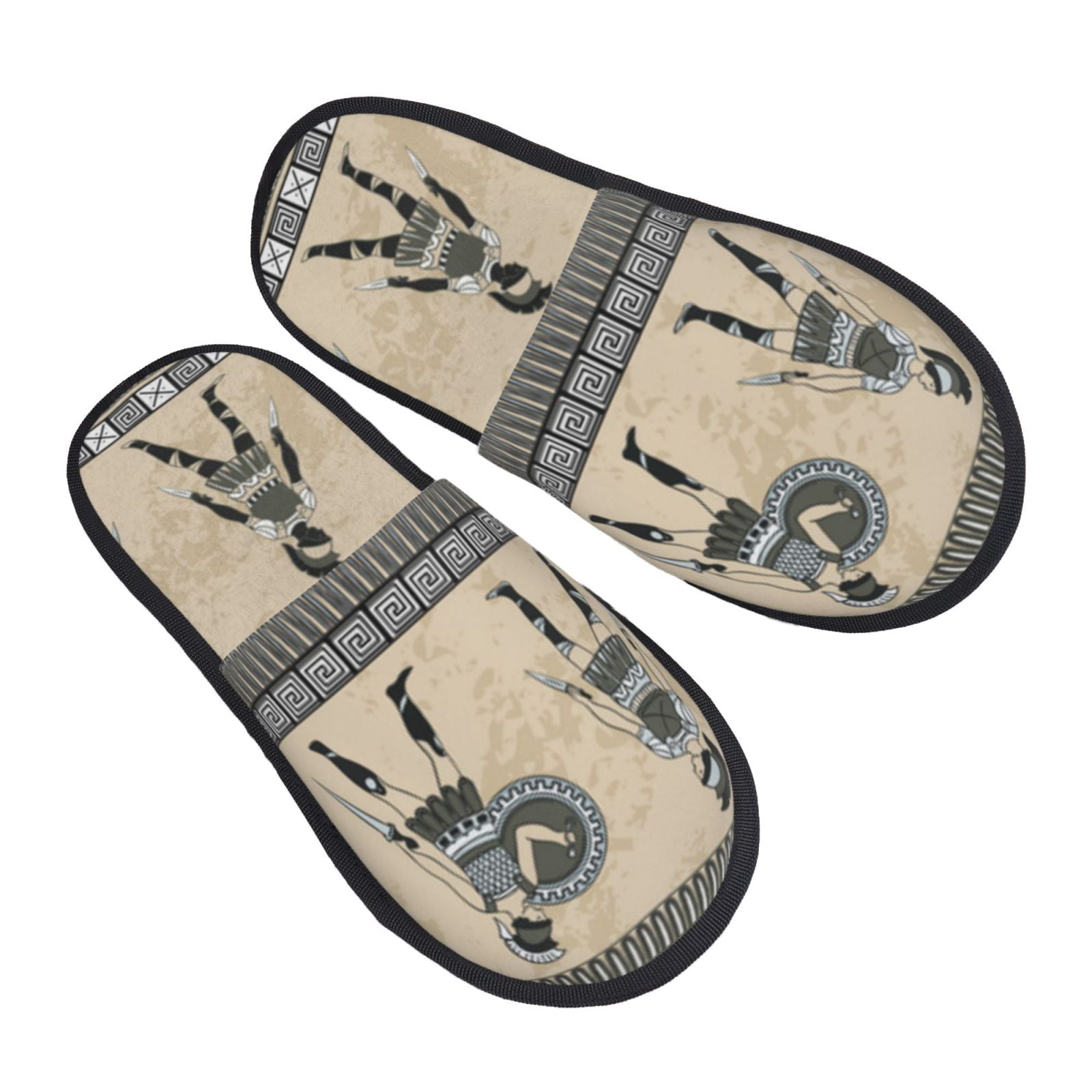 Cozy Slippers for Women Men Ancient Greek Fighting Traditional Ethnic ...