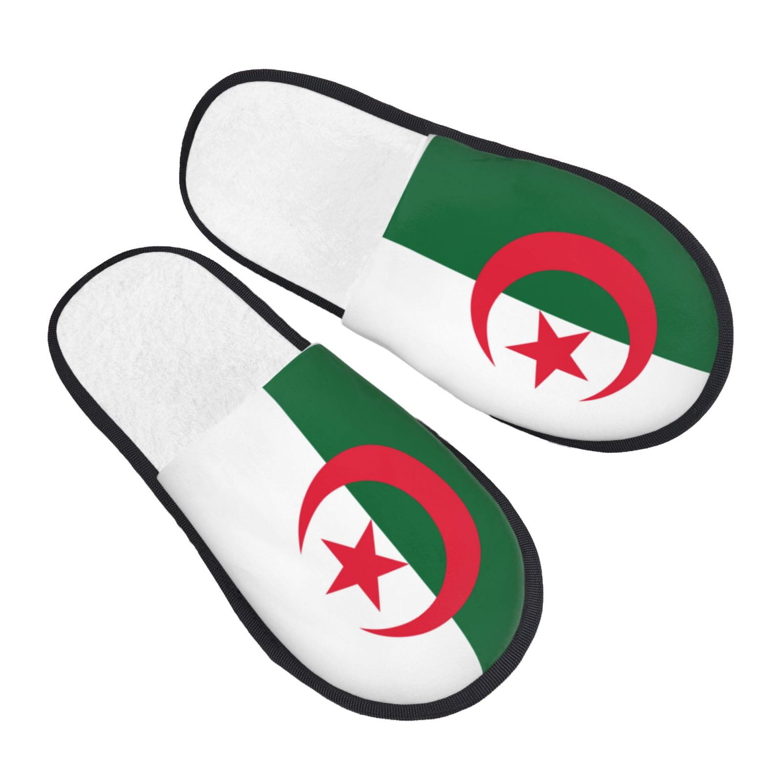 Cozy Slippers for Women Men Flag Of Algeria Winter Slippers Warm Home ...