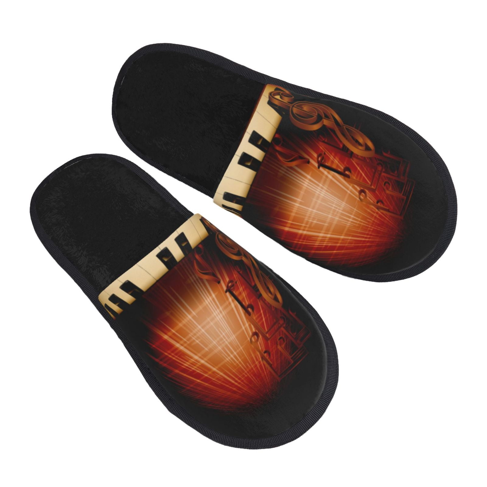 Cozy Slippers for Women Men Musical Piano Keys With A Treble Clef ...
