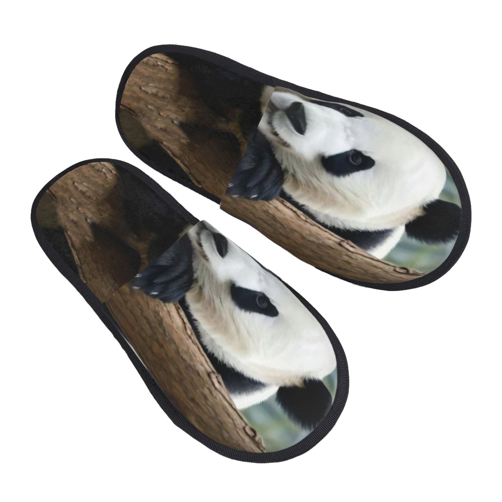 Cozy Slippers for Women Men Panda Looking At You Winter Slippers Warm ...