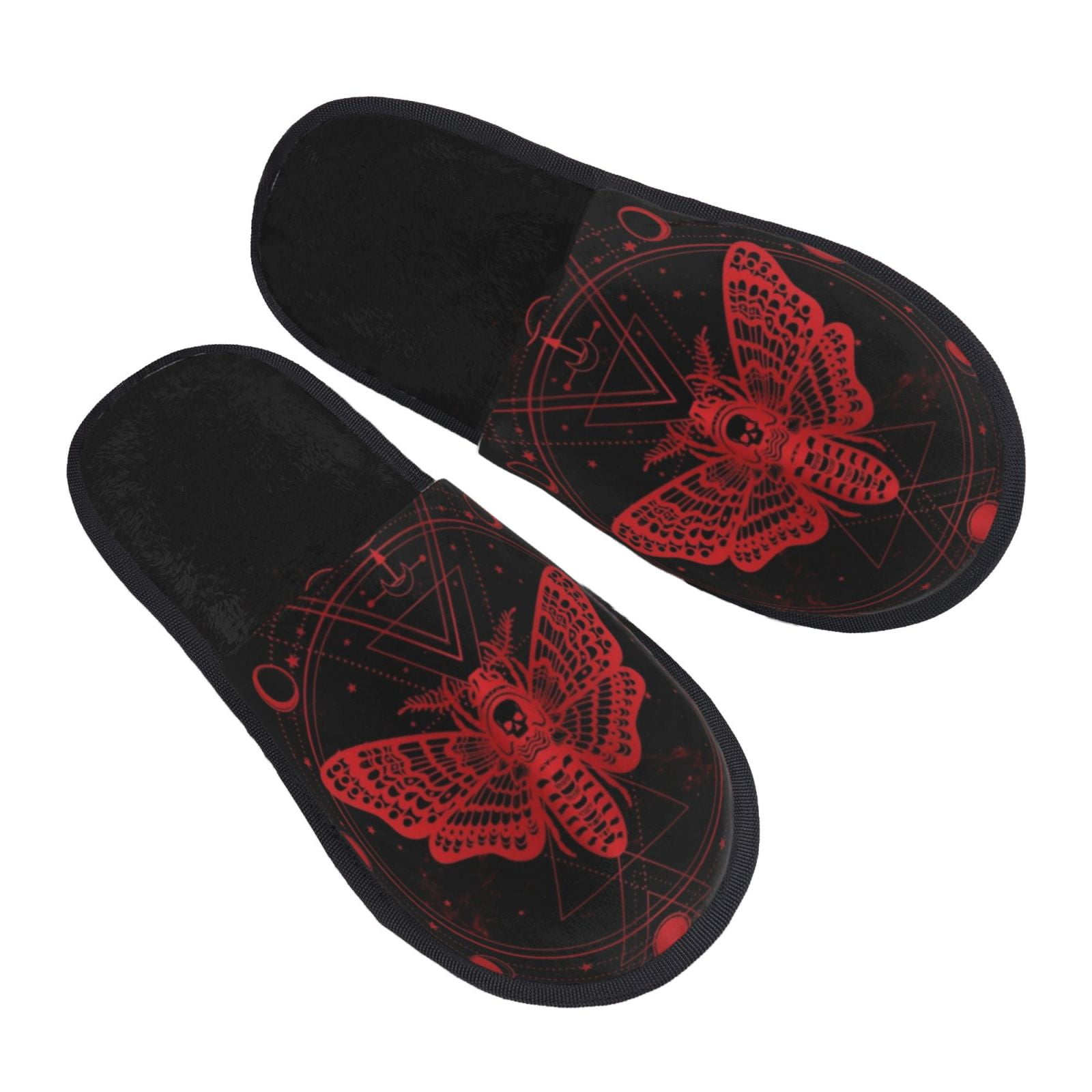 Cozy Slippers for Women Men Scary Butterfly Moth Dead Head On The ...