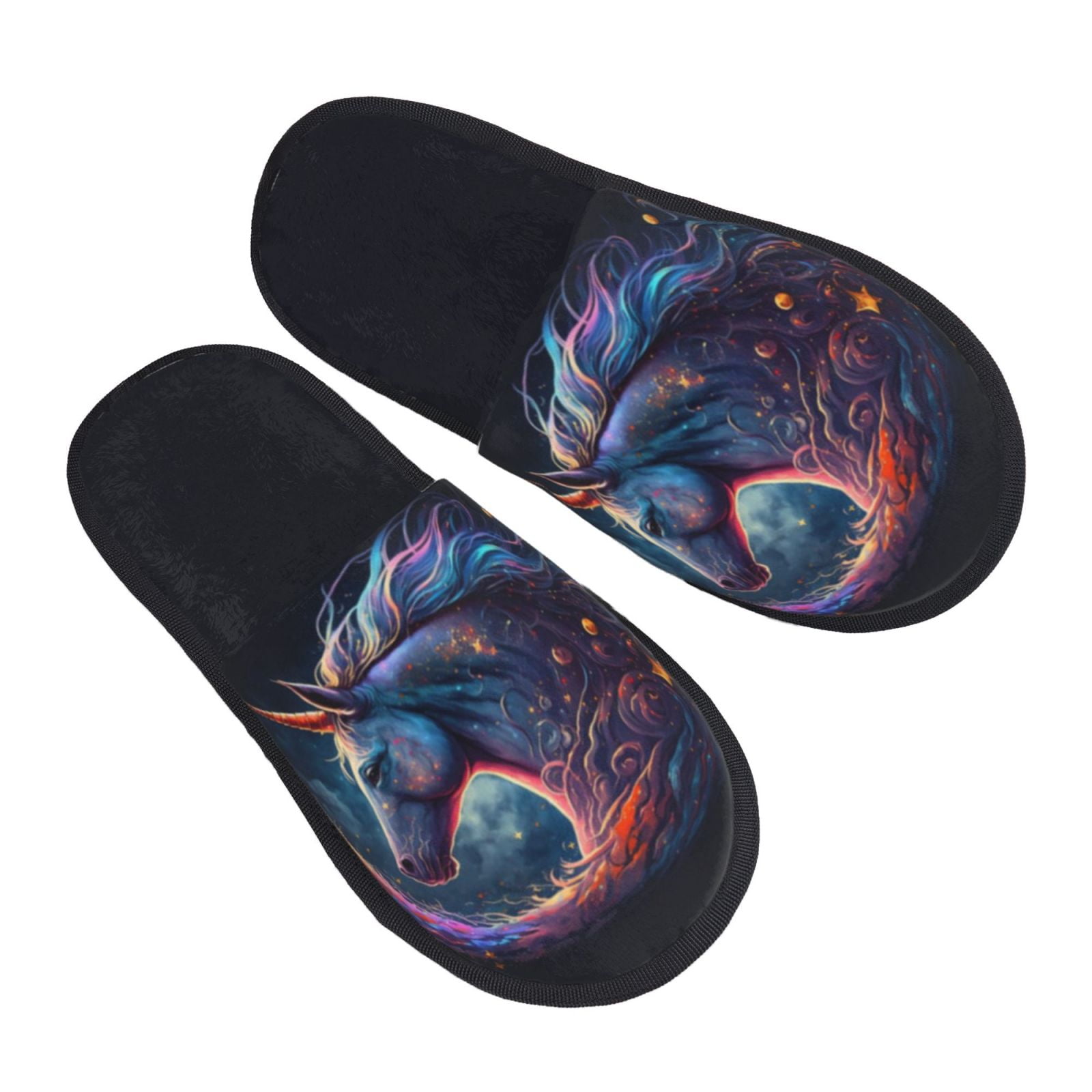 Cozy Slippers for Women Men Unicorn With Magic Rainbow Mane Winter ...
