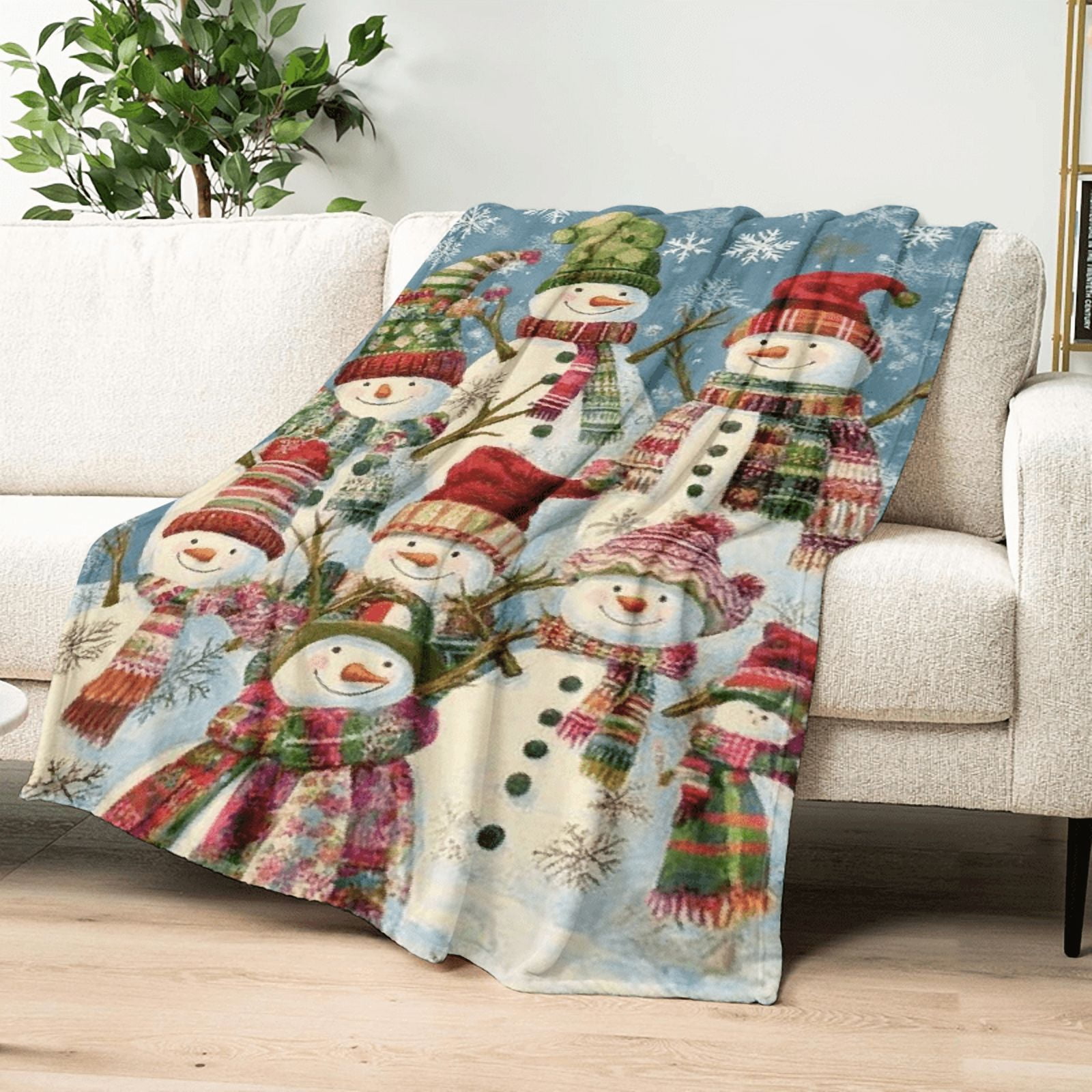 Cozy Snowman Flannel Throw Blanket - Ultra-Soft, Lightweight & Durable ...