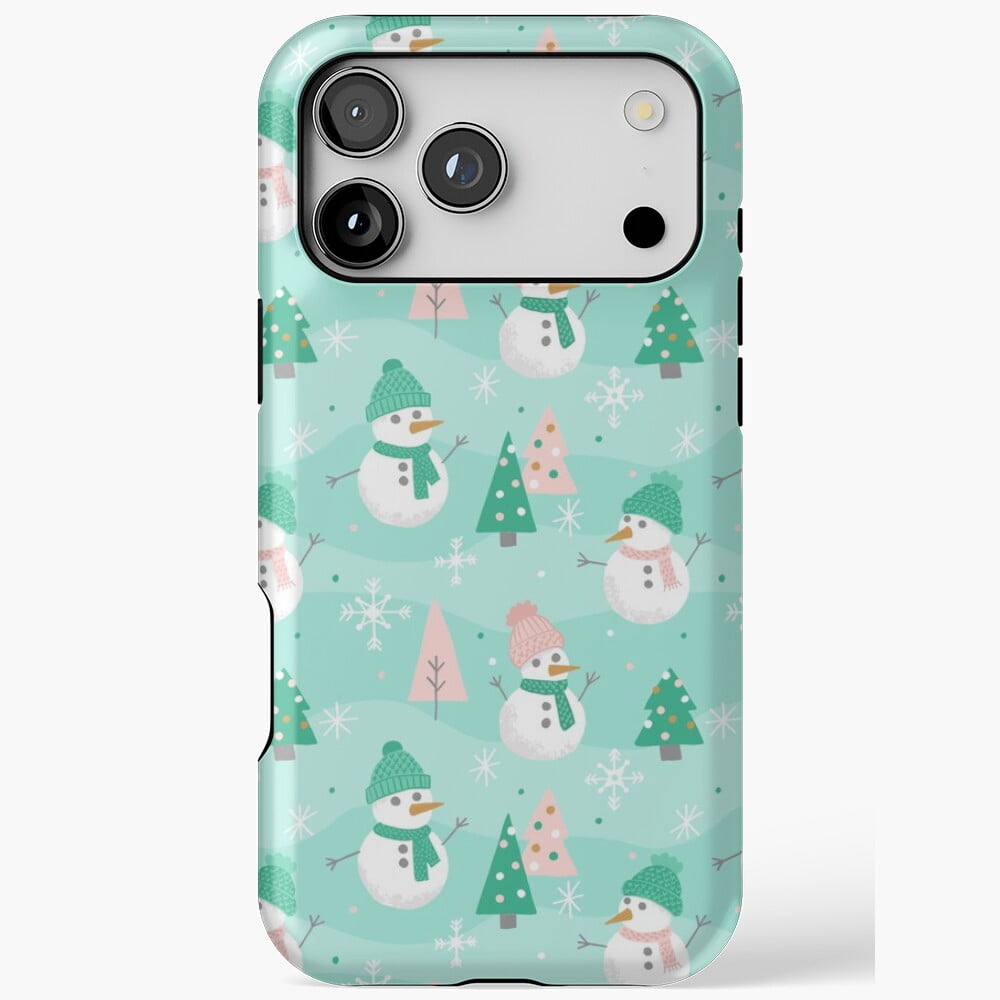 Cozy Snowmen on Mint Winter iPhone Case 17 to 11 Pro Max - Walmart.com