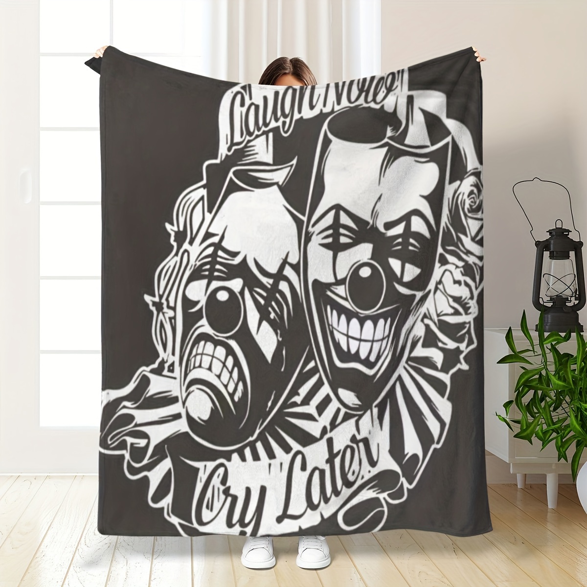 Cozy Soft - Anime Style "Laugh Now, Cry Later" Joker-Inspired - Black ...
