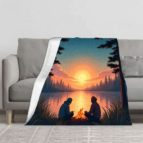 Cozy Soft Flannel Blanket - Durable Warm Throw for Sofa Travel & Bed ...