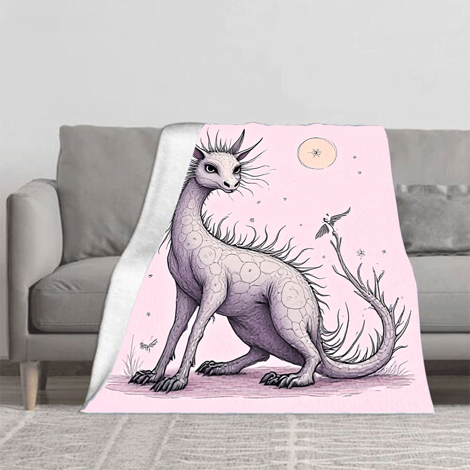 Cozy Soft Flannel Blanket - Whimsical Pastel Design with Stars & Moon ...