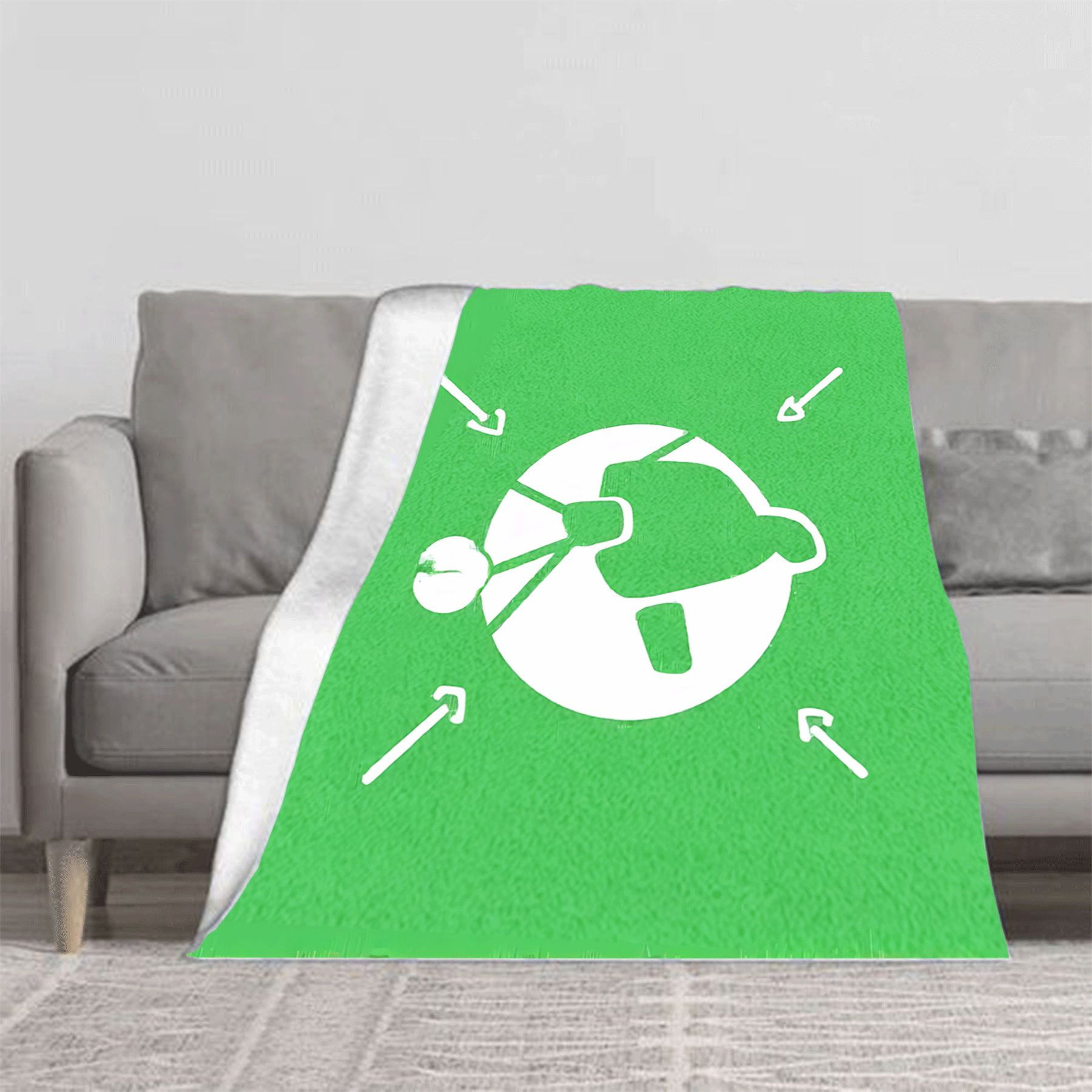 Cozy Soft Flannel Blanket with Stylish Circular Design & Arrows ...