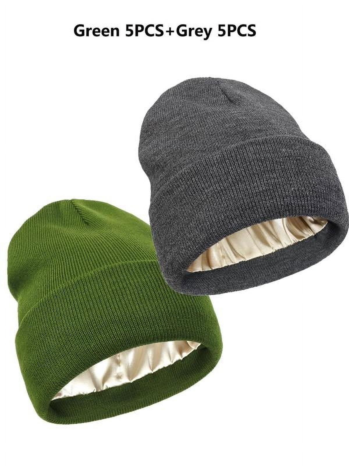 Cozy Solid Color Satin Lining Bonnet Hats, Hat for Men & Women, Bonnet ...