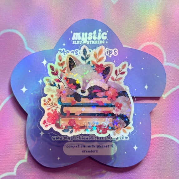 Cozy Stacked Books Raccoon Grip: Magsafe Phone, Tablet iPad Holder ...