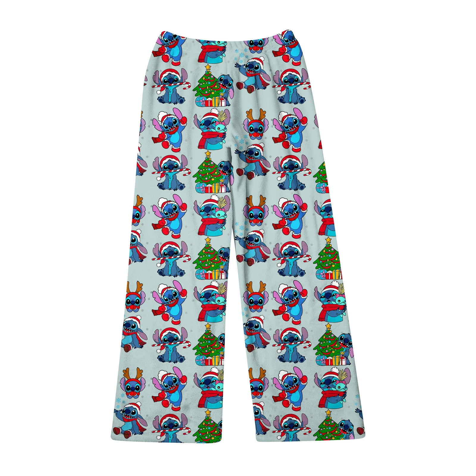 Cozy Stitch Print Comfortable Women's Wide Leg Pajama Pants with Fun ...