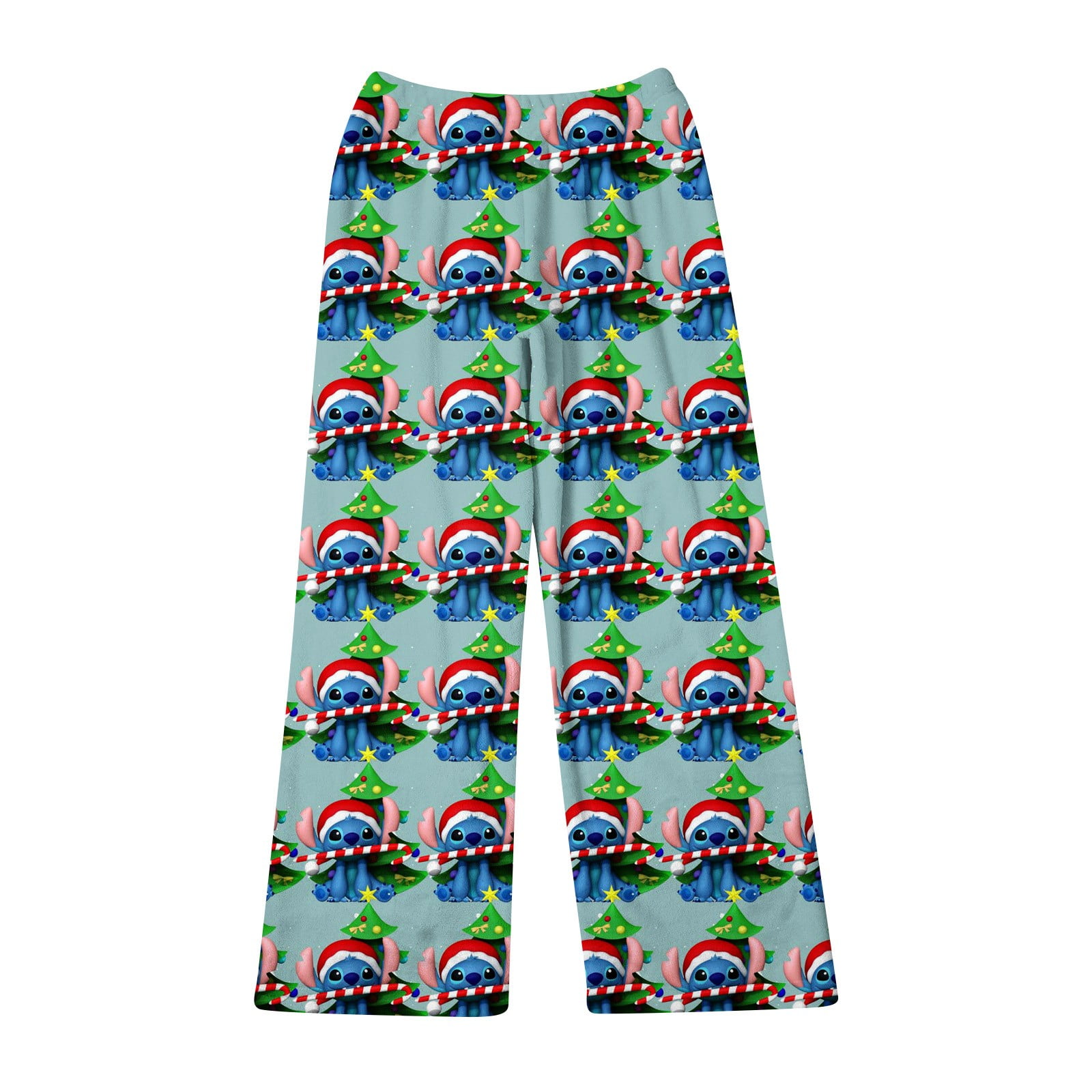 Cozy Stitch Print Comfortable Women's Wide Leg Pajama Pants with Fun ...