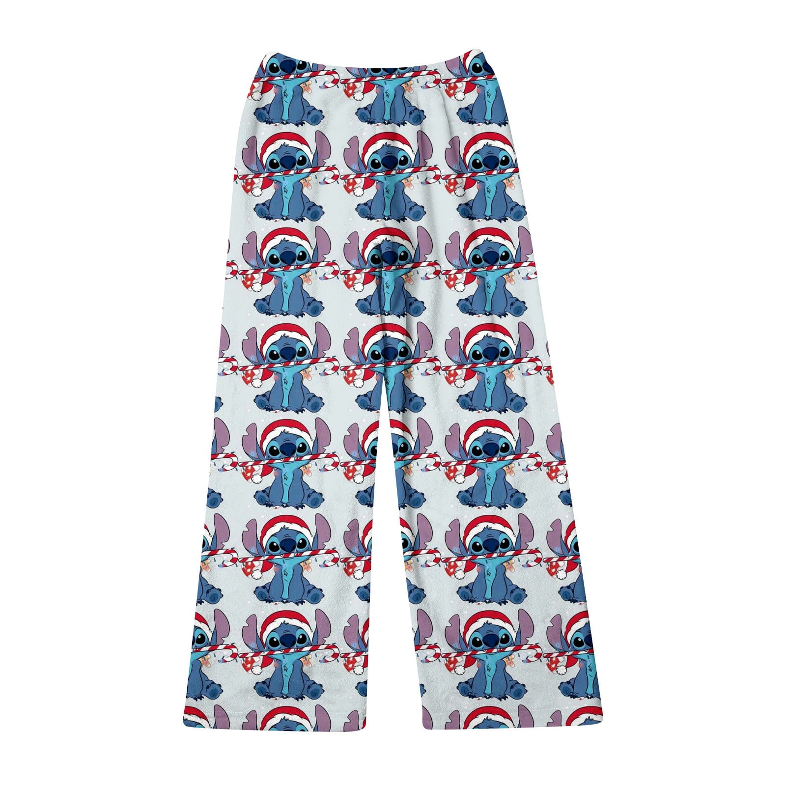 Cozy Stitch Print Comfortable Women's Wide Leg Pajama Pants with Fun ...