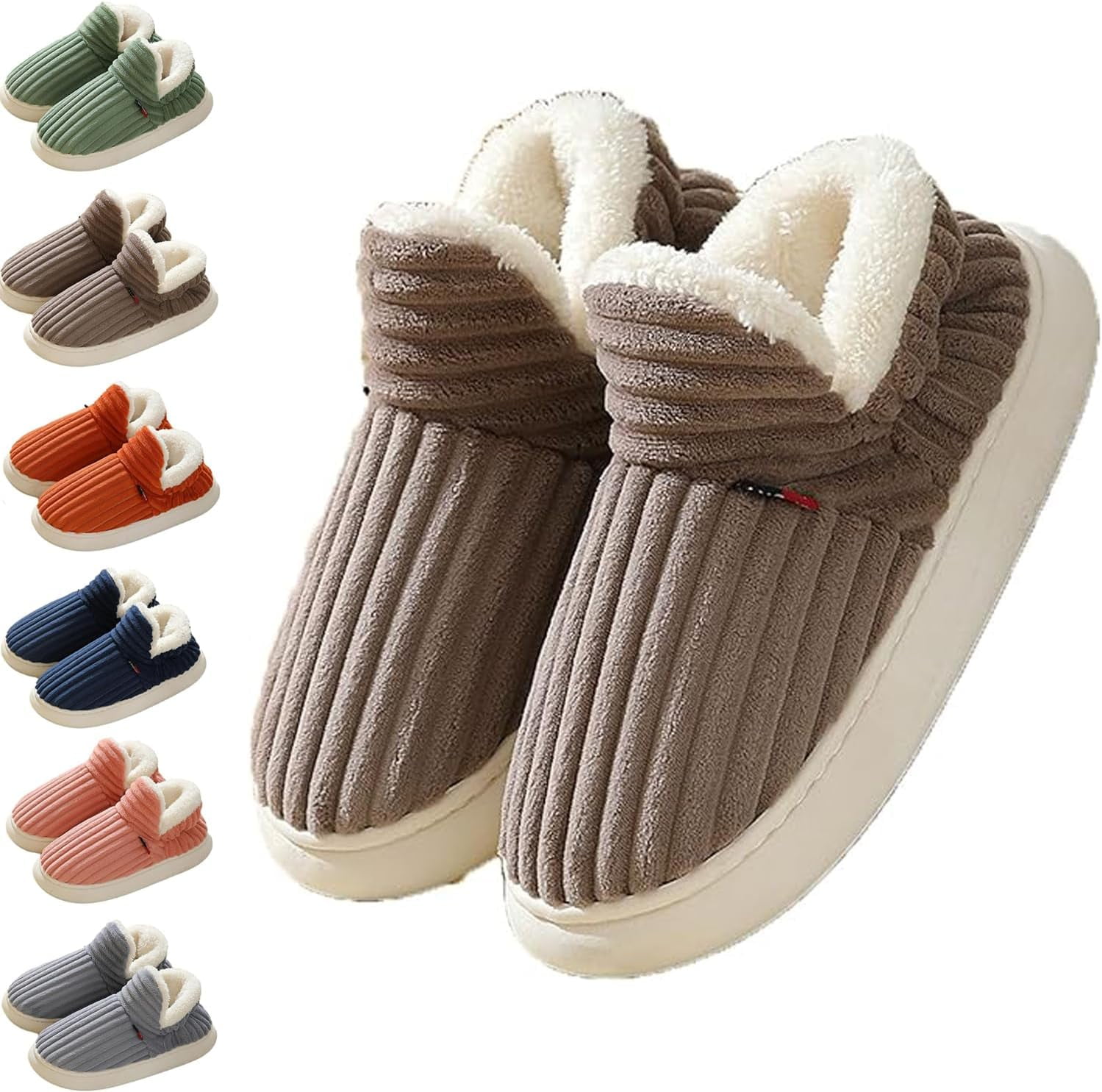 Cozy Stylish Slipper Booties, Winter Fuzzy Warm Thick-Soled Plush House ...