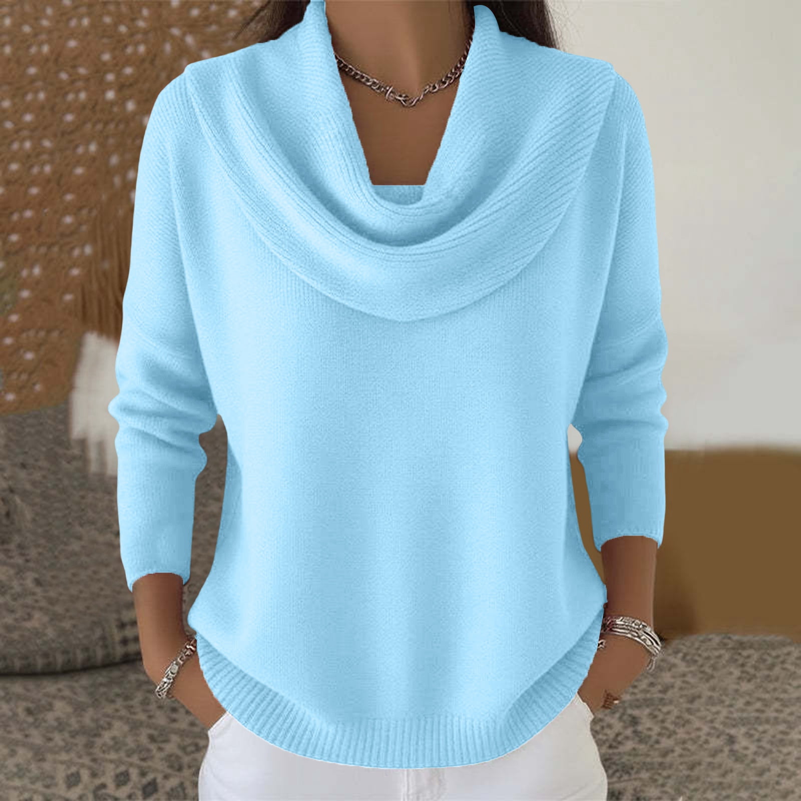 Cozy Sweaters for Women Knit Fall Winter Clothes Casual Loose Pullover ...
